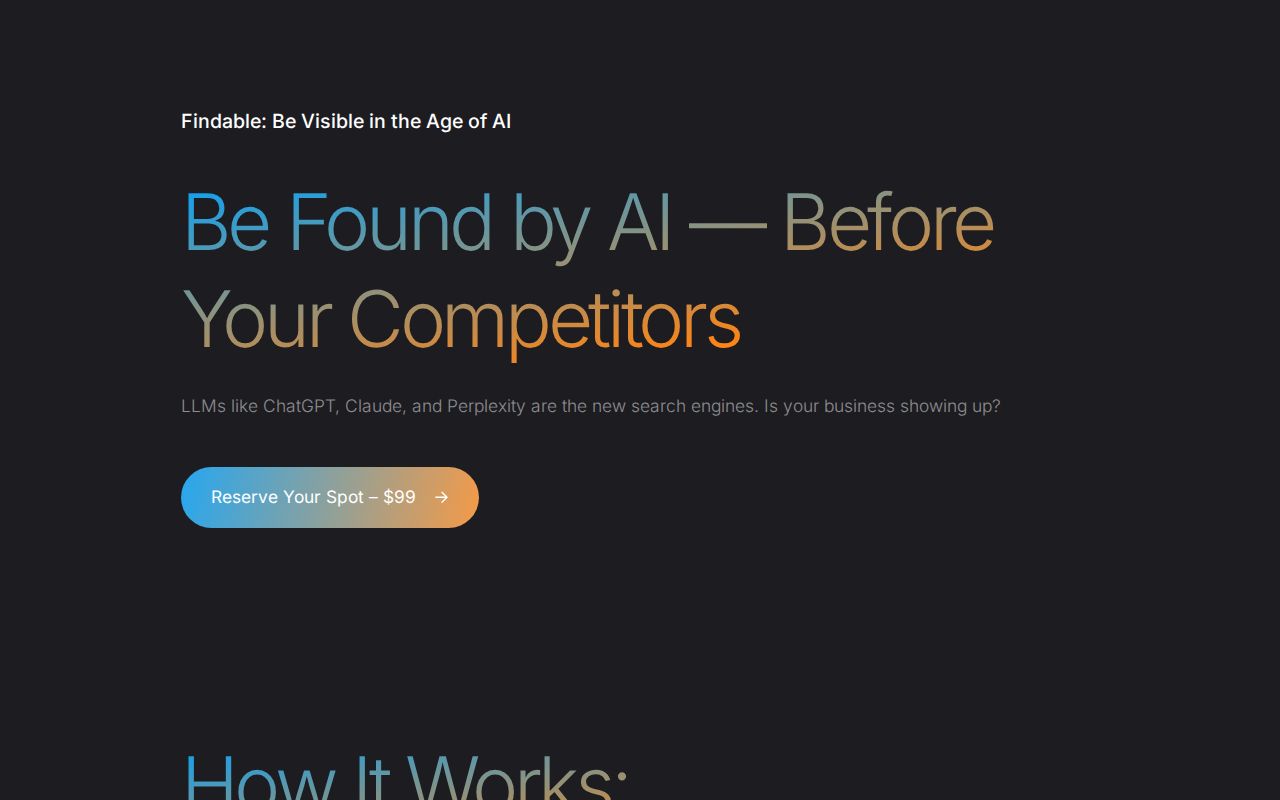 Findable AI is building the visibility layer for the AI-powered web.